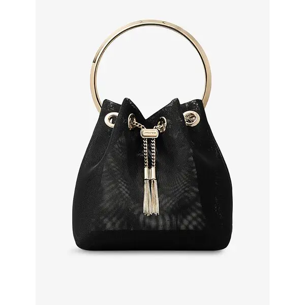 JIMMY CHOO Bon Bon Mesh Top-handle Bag - Black/light Gold