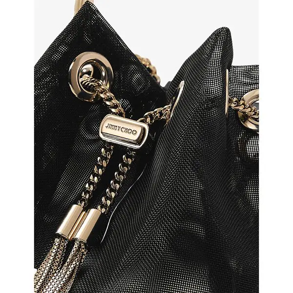 JIMMY CHOO Bon Bon Mesh Top-handle Bag - Black/light Gold