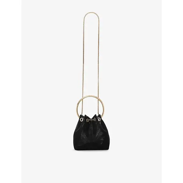 JIMMY CHOO Bon Bon Mesh Top-handle Bag - Black/light Gold