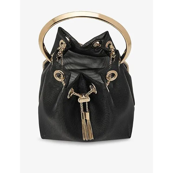 JIMMY CHOO Bon Bon Mesh Top-handle Bag - Black/light Gold
