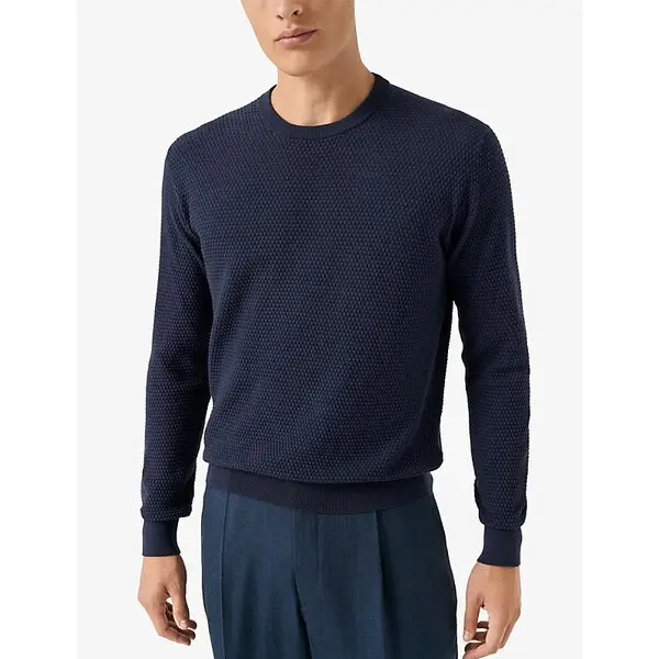 Eton Branded Crewneck Cotton-knit Sweatshirt