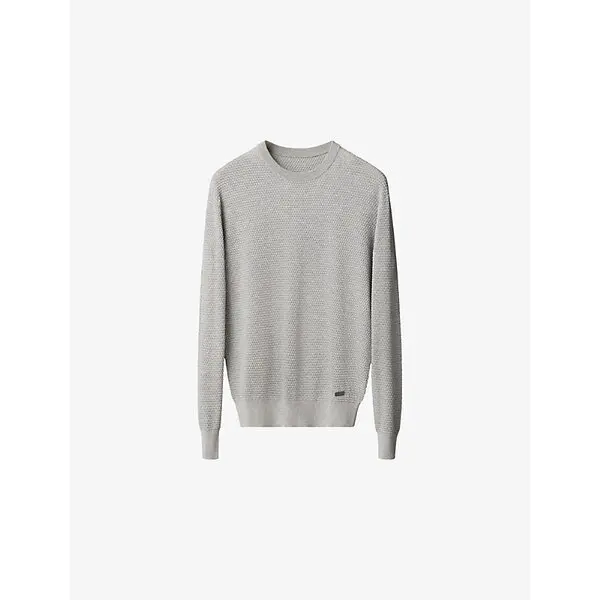 Eton Branded Crewneck Cotton-knit Sweatshirt - Light Grey