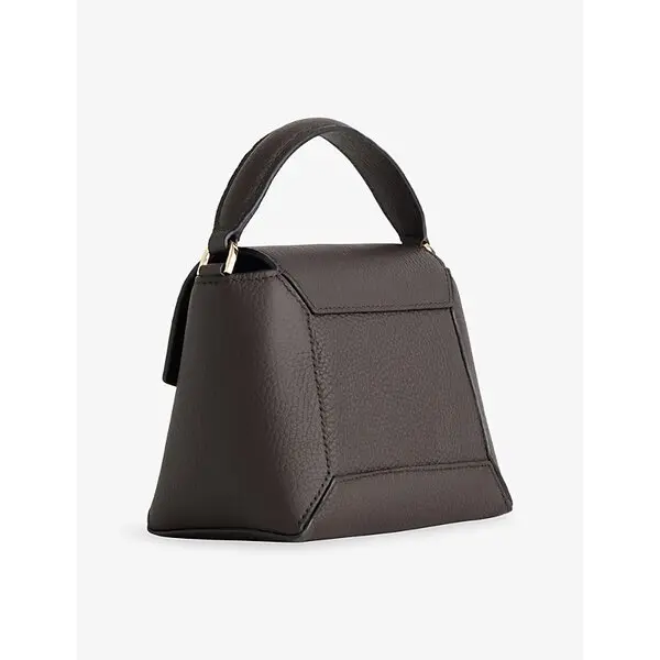 Strathberry Mosaic Nano Leather Top Handle Bag - Espresso