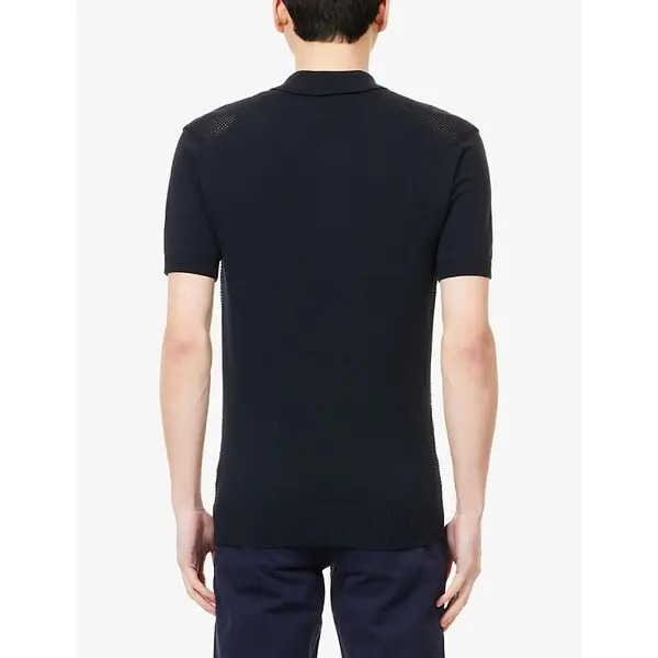 Orlebar Brown Burnham Textured-pattern Cotton-and-silk Polo Shirt