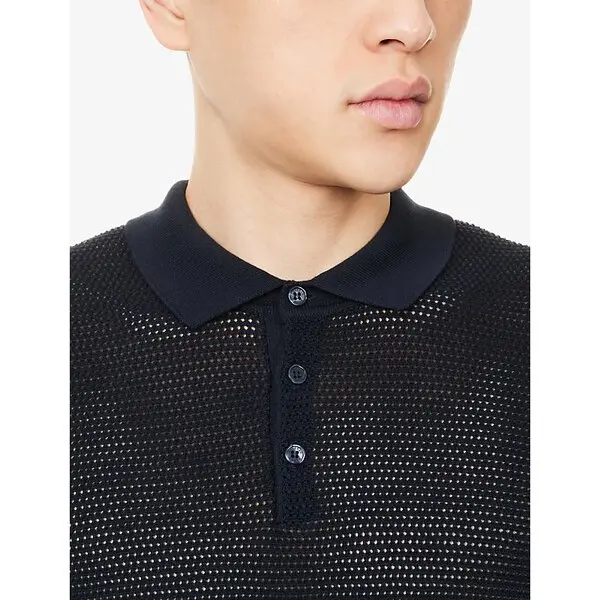 Orlebar Brown Burnham Textured-pattern Cotton-and-silk Polo Shirt