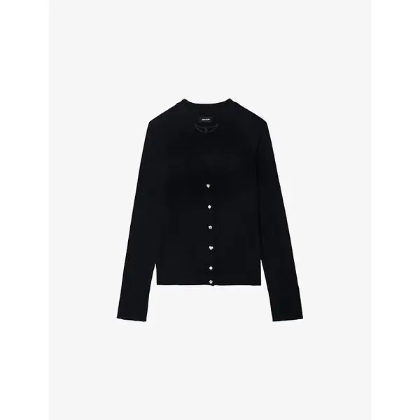 Zadig&Voltaire Jemma Diamante-buttoned Merino-wool Cardigan