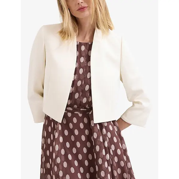PHASE EIGHT Cropped Stretch-woven Jacket - Cream