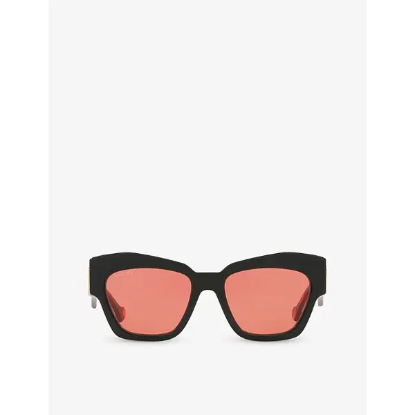 Gucci Gg1422s Cat-eye-frame Sunglasses - Black