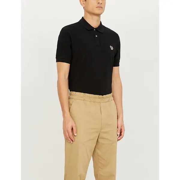 Paul Smith Zebra-embroidered Cotton-piqué Polo Shirt - Black