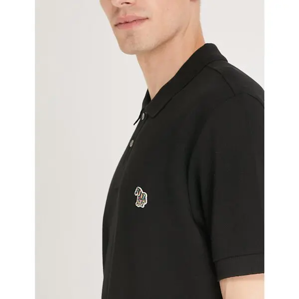 Paul Smith Zebra-embroidered Cotton-piqué Polo Shirt - Black