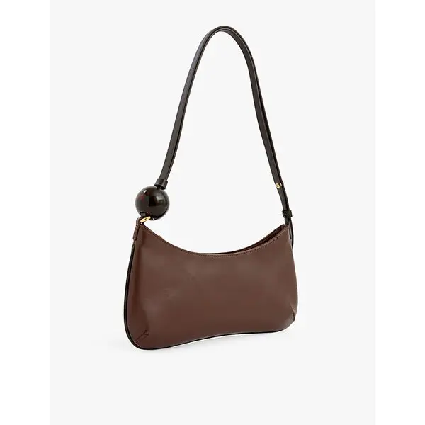 Jacquemus Le Bisou Perle Leather Shoulder Bag - Medium Brown