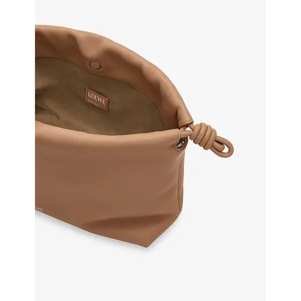 Loewe Flamenco Medium Leather Clutch Bag - Mocha