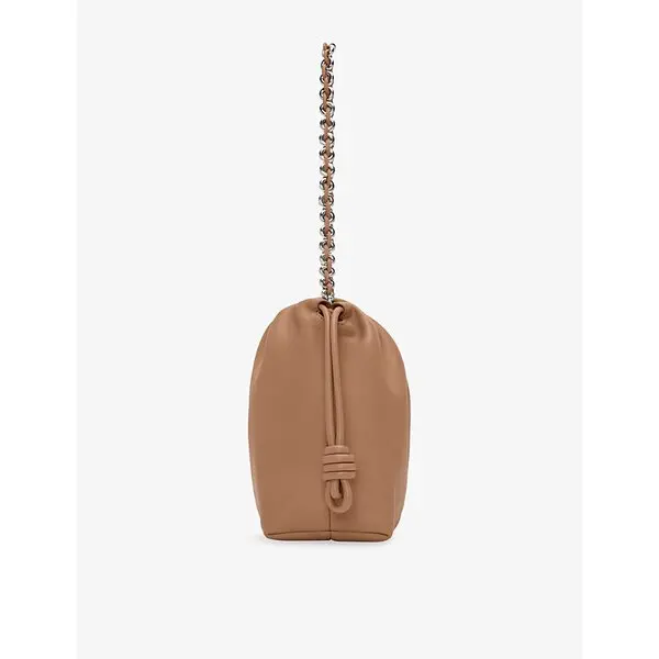 Loewe Flamenco Medium Leather Clutch Bag - Mocha