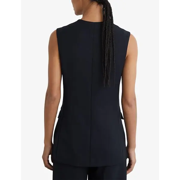 REISS Gabi Button-through Stretch-woven Waistcoat