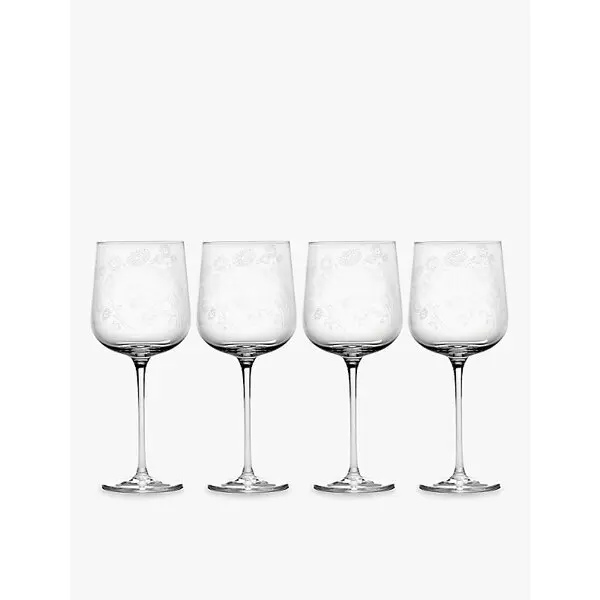 SERAX X Marni Midnight Flowers Red Wine Glasses Set Of Four - Transparent