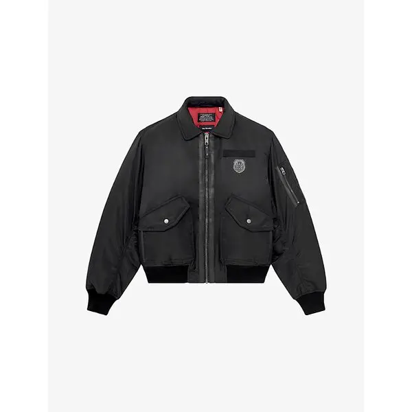 The Kooples Branded Shell Bomber Jacket