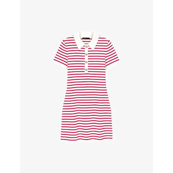 Maje Striped Cotton-blend Mini Dress