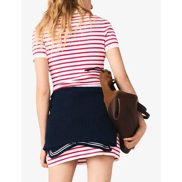 Maje Striped Cotton-blend Mini Dress