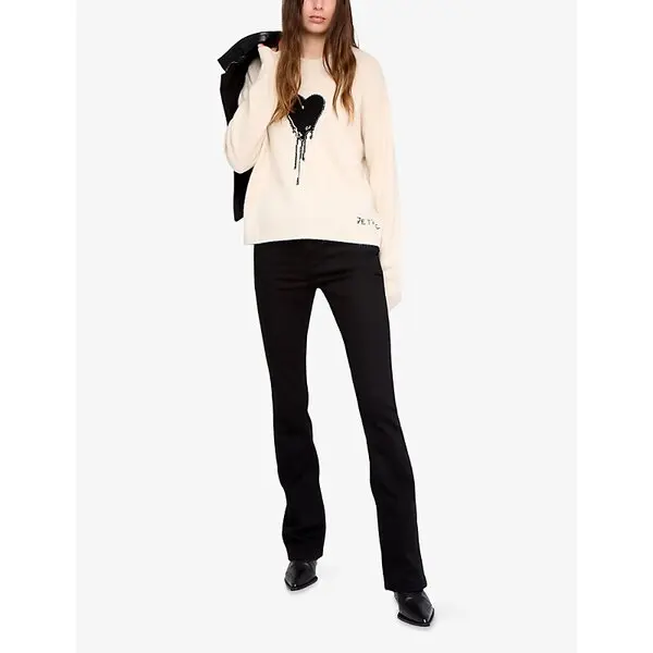 Zadig&Voltaire Heart Intarsia Cashmere Jumper - Eggshell