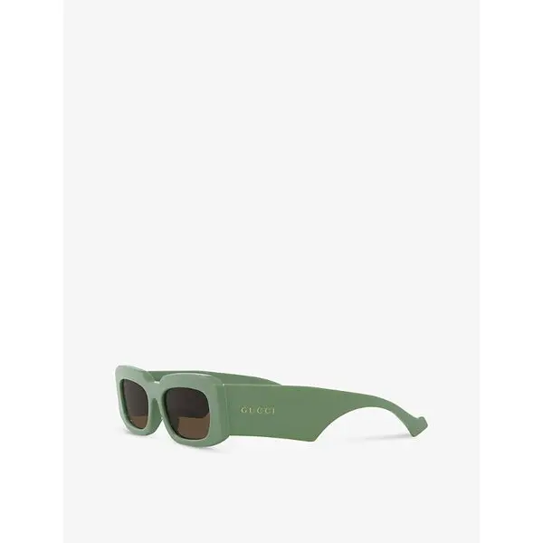 Gucci Rectangle-frame Acetate Sunglasses - Green