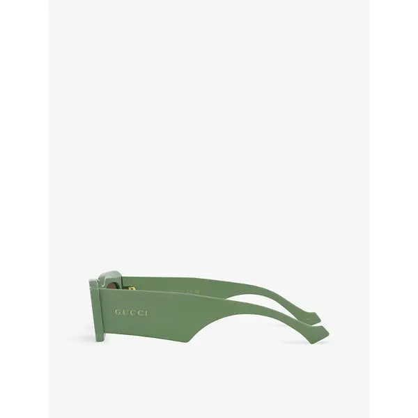 Gucci Rectangle-frame Acetate Sunglasses - Green