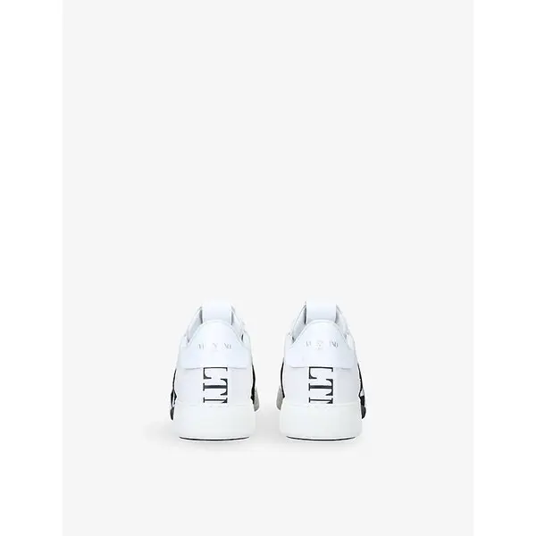 Valentino Garavani Vl7n Logo-strap Leather Low-top Trainers - White/blk