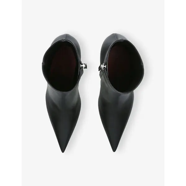 Amina Muaddi Barbara 90 Leather Ankle Boots