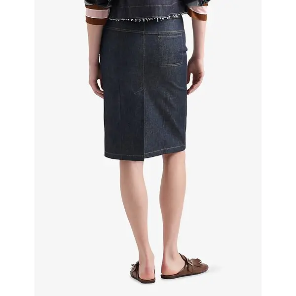 Prada Mid-rise Denim Pencil Skirt