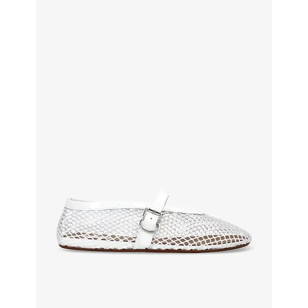 Alaïa Ballerina Cut-out Faux-leather Courts - White