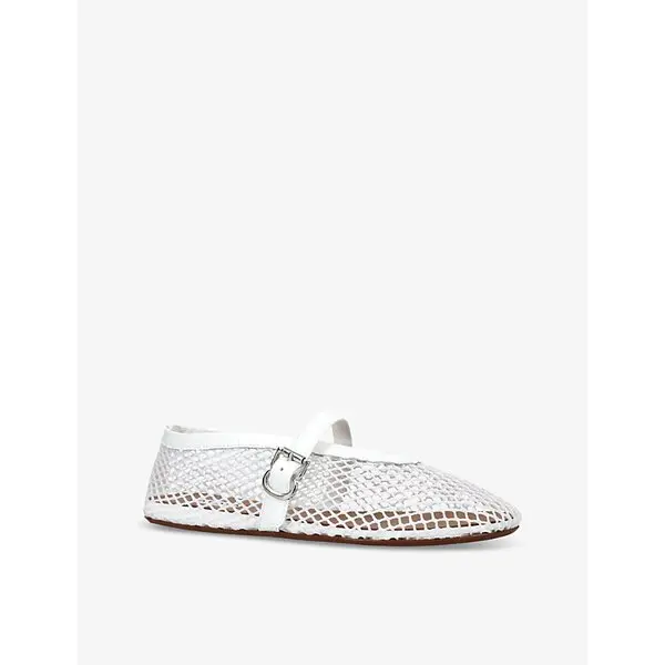 Alaïa Ballerina Cut-out Faux-leather Courts - White