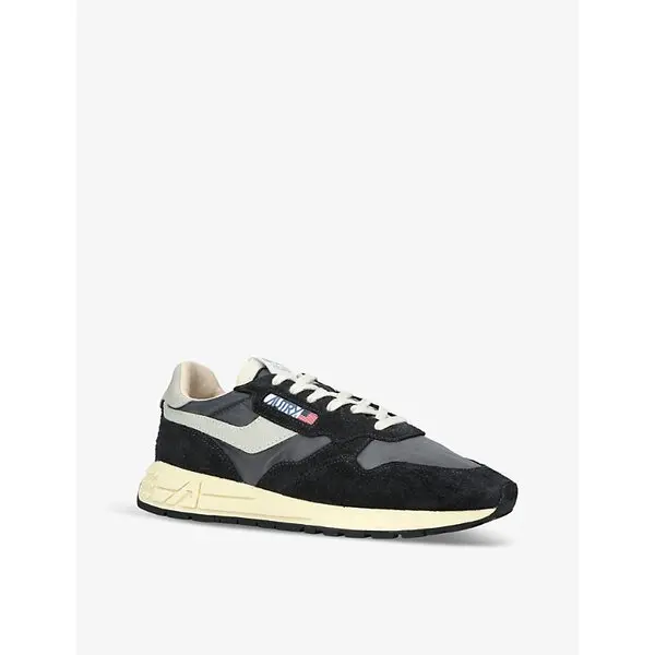 AUTRY Leather And Nylon Low-top Trainers With Brand Embroidery - Black