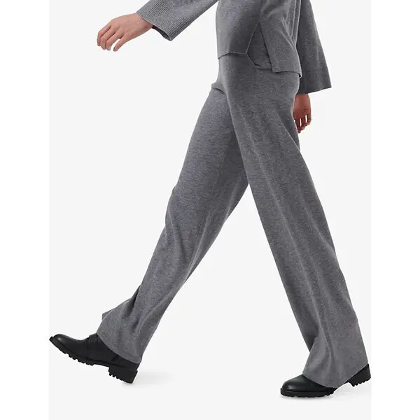 LEEM Drawstring Waist Wide-leg Knitted Trousers
