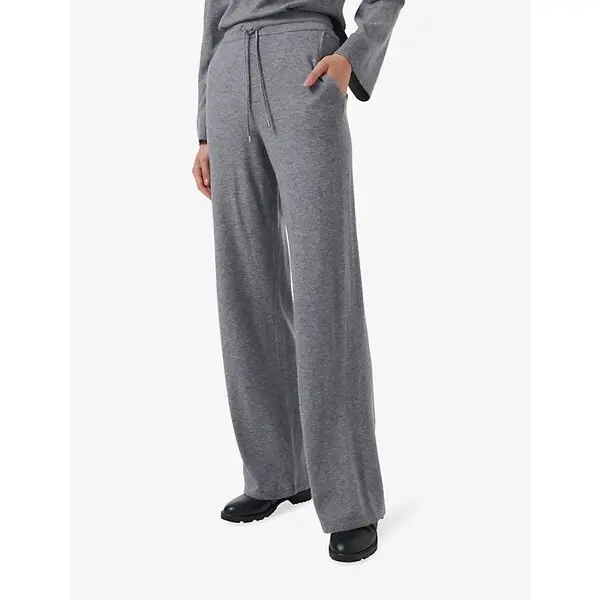 LEEM Drawstring Waist Wide-leg Knitted Trousers