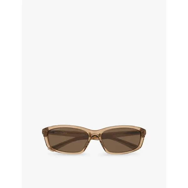 Balenciaga Bb0401s Rectangle-frame Sunglasses - Brown