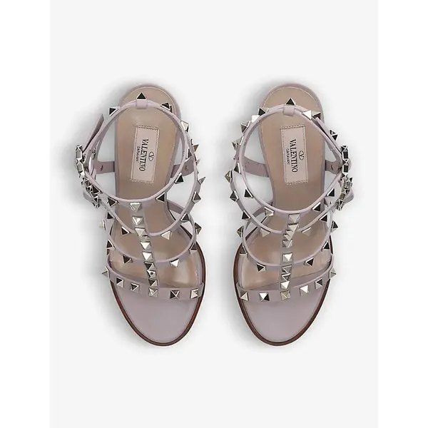 Valentino Garavani Rockstud Open-toe Leather Heeled Sandals - Blush