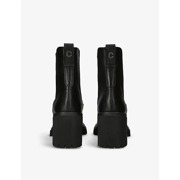 Carvela Mega Logo-plaque Leather Heeled Ankle Boots