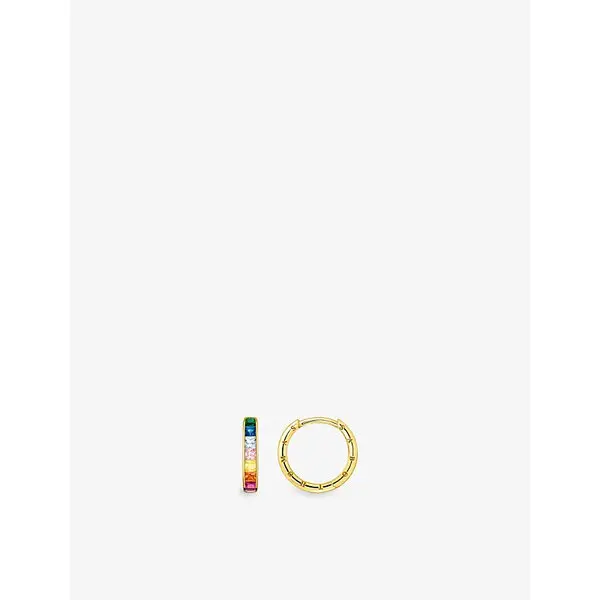 THOMAS SABO Rainbow 18ct Yellow Gold-plated Sterling-silver Hoop Earrings - Multicoloured