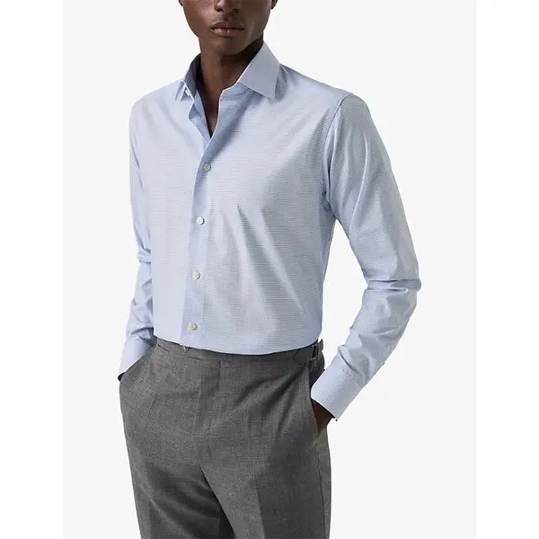 Eton Checked Slim-fit Cotton-twill Shirt