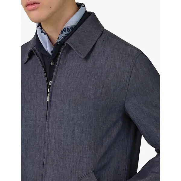 Boggi Milano Linen-blend Bomber Jacket