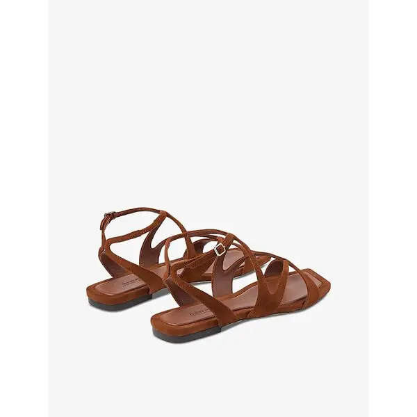 JIMMY CHOO Ayla Suede Flat Sandals - Tan