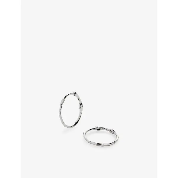 Monica Vinader Siren Small 14k White Gold Hoop Earrings - Silver