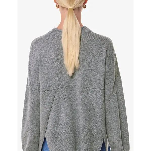 Whistles Split-back Wool And Cashmere-blend Jumper