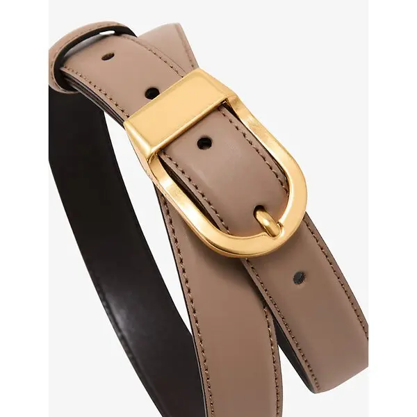 REISS Hazel Leather Belt - Taupe