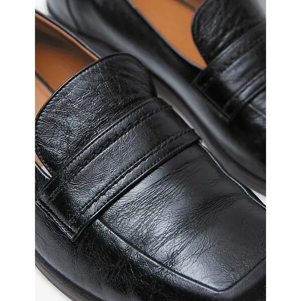 JOSEPH Square-toe Leather Loafers