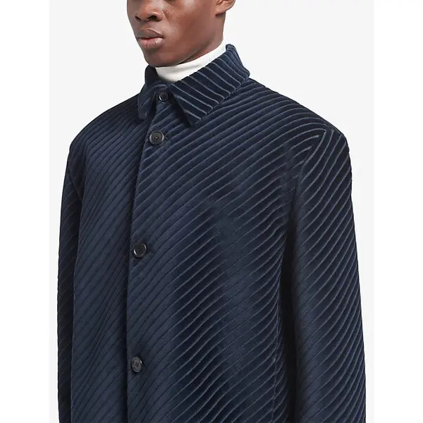 Prada Pinstriped Corduroy Coat