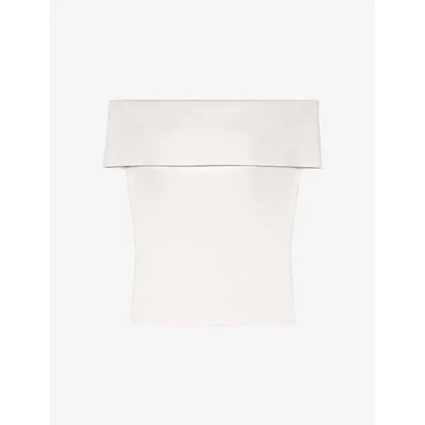 Maje Bardot-neck Slim-fit Stretch-woven Top