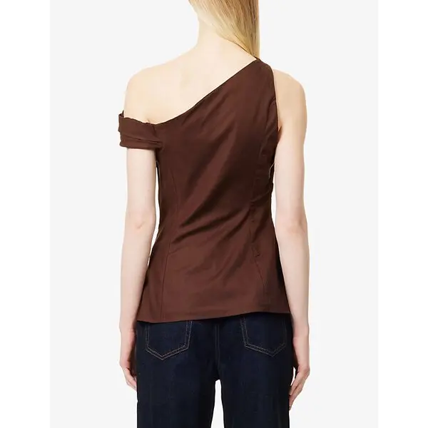 REFORMATION Dessa Asymmetric Off-shoulder Top