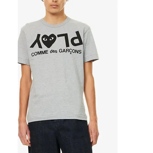 Play Comme Des Garcon Reverse-logo-print Cotton-jersey T-shirt