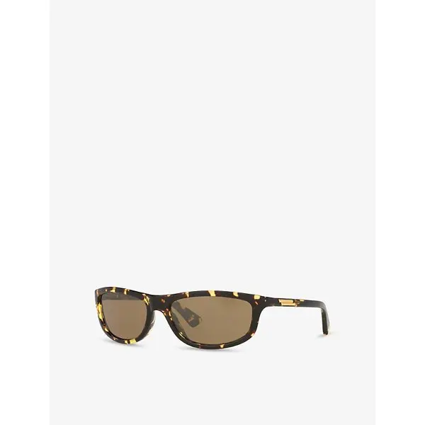 Bottega Veneta Rectangle Frame Sunglasses - Brown