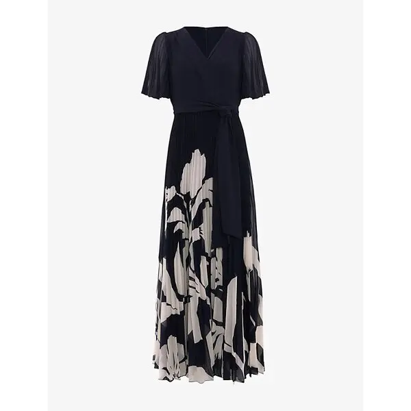 PHASE EIGHT Floral-print Woven Maxi Dress - Navy